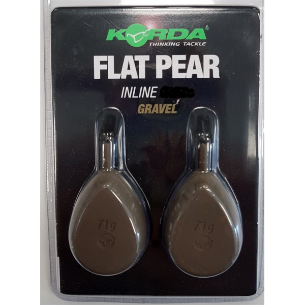 Plombs KORDA Flat Pear Inline 3 oz - 84 grs Blister (2 pcs) GRAVEL