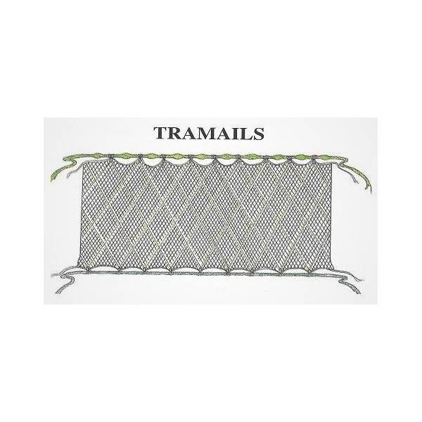 Filet de pêche Tramail longueur 25m – maille 50mm - 100 mm étirée ...